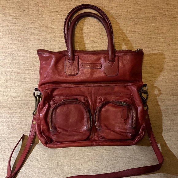 FRYE AND CO. | Bags | The Frye Company Leather Crossbody Bag Red Used ...